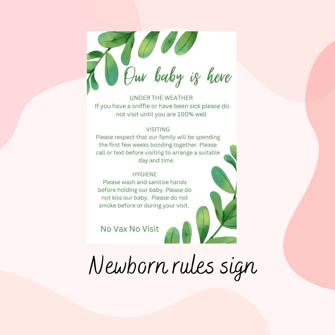 Newborn Visitor Rules Bundle - Etsy