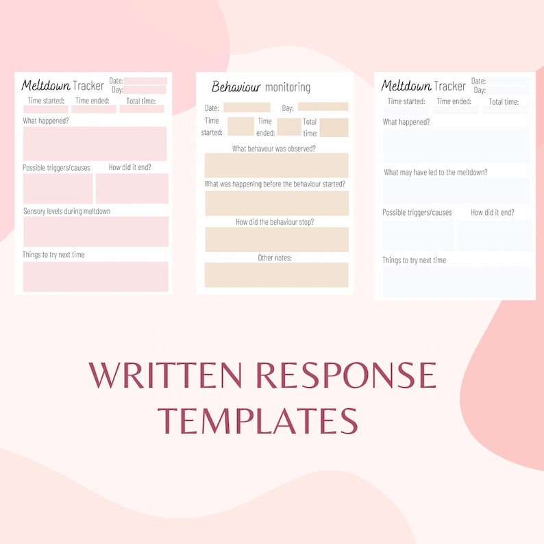 Meltdown and Behaviour Tracker Templates L Behaviour Monitoring ...