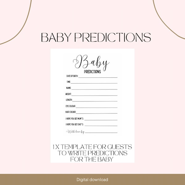 Baby Predictions Printables - Etsy