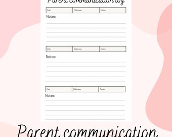 Parent-teacher-therapist Communication Log EDITABLE - Etsy