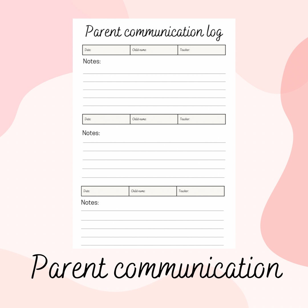 Parent Communication Log - Etsy