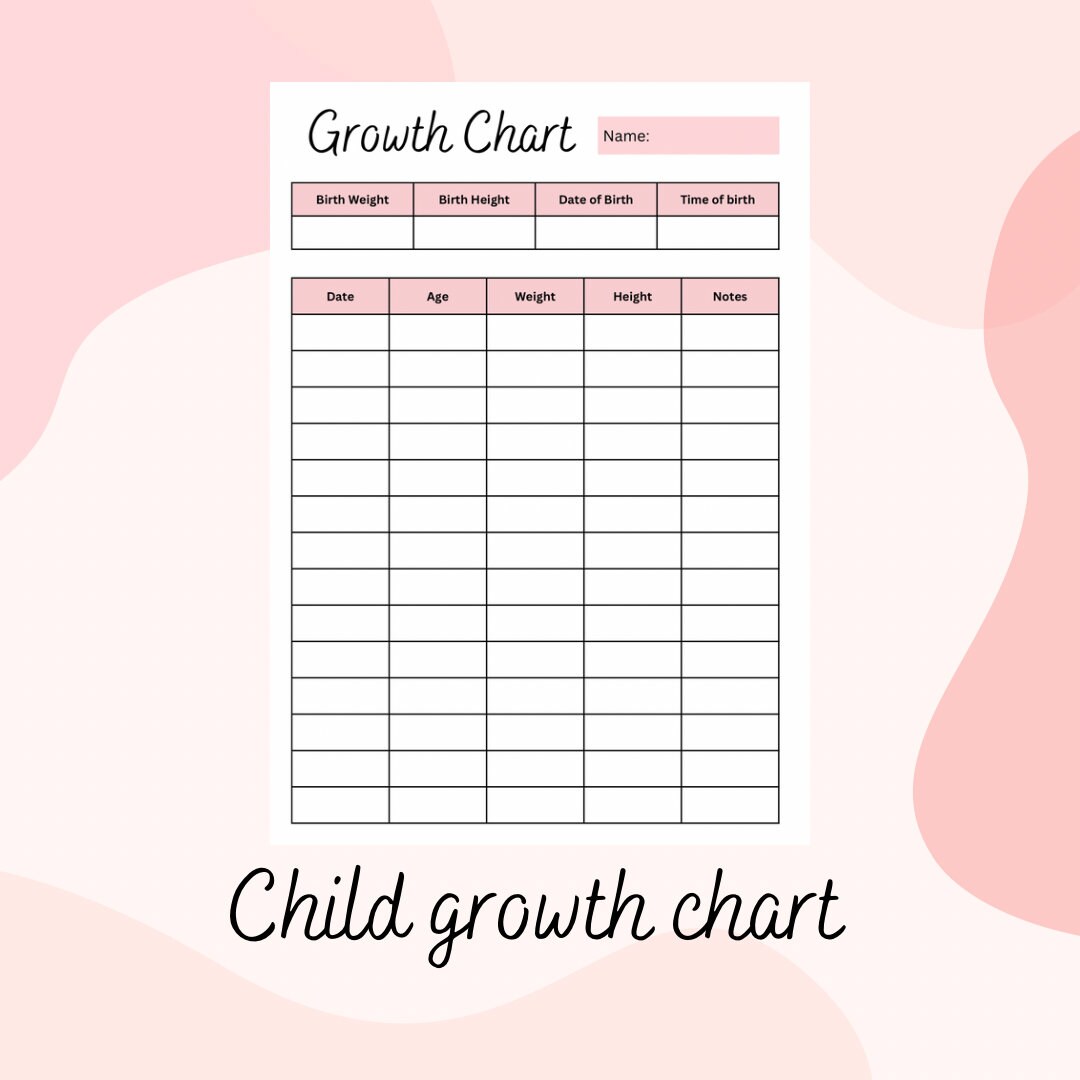 Child Growth Chart - Etsy