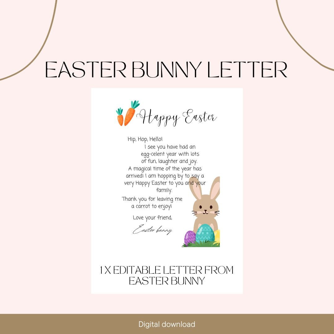 Easter Bunny Letter for Kids - Etsy