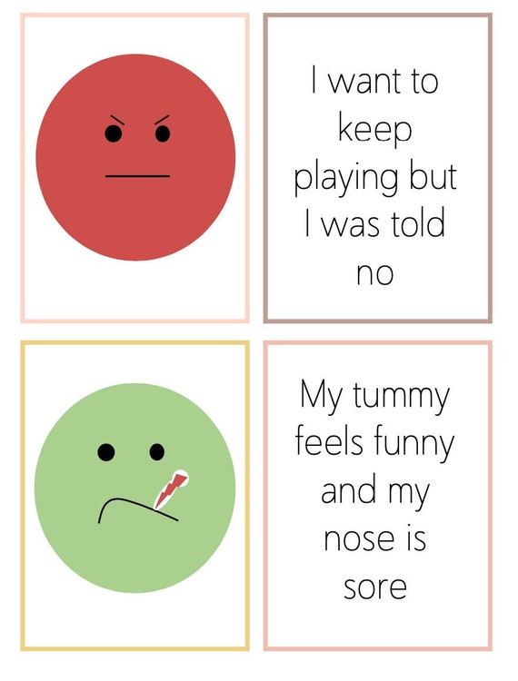 Emotion Scenario Cards for Children - Etsy