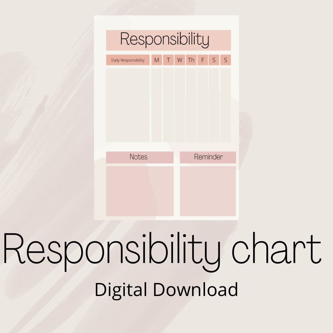 Pink Responsibility Chart - Etsy