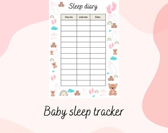 Baby Sleep Schedule Template Printable, Baby Sleep Tracker, Baby ...