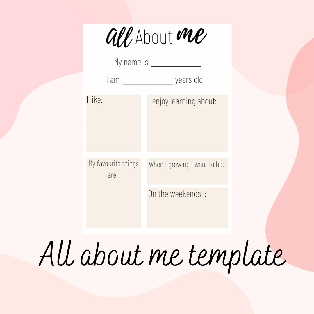 All About Me Template L Template for Classroom Teacher, Baby Sitter ...
