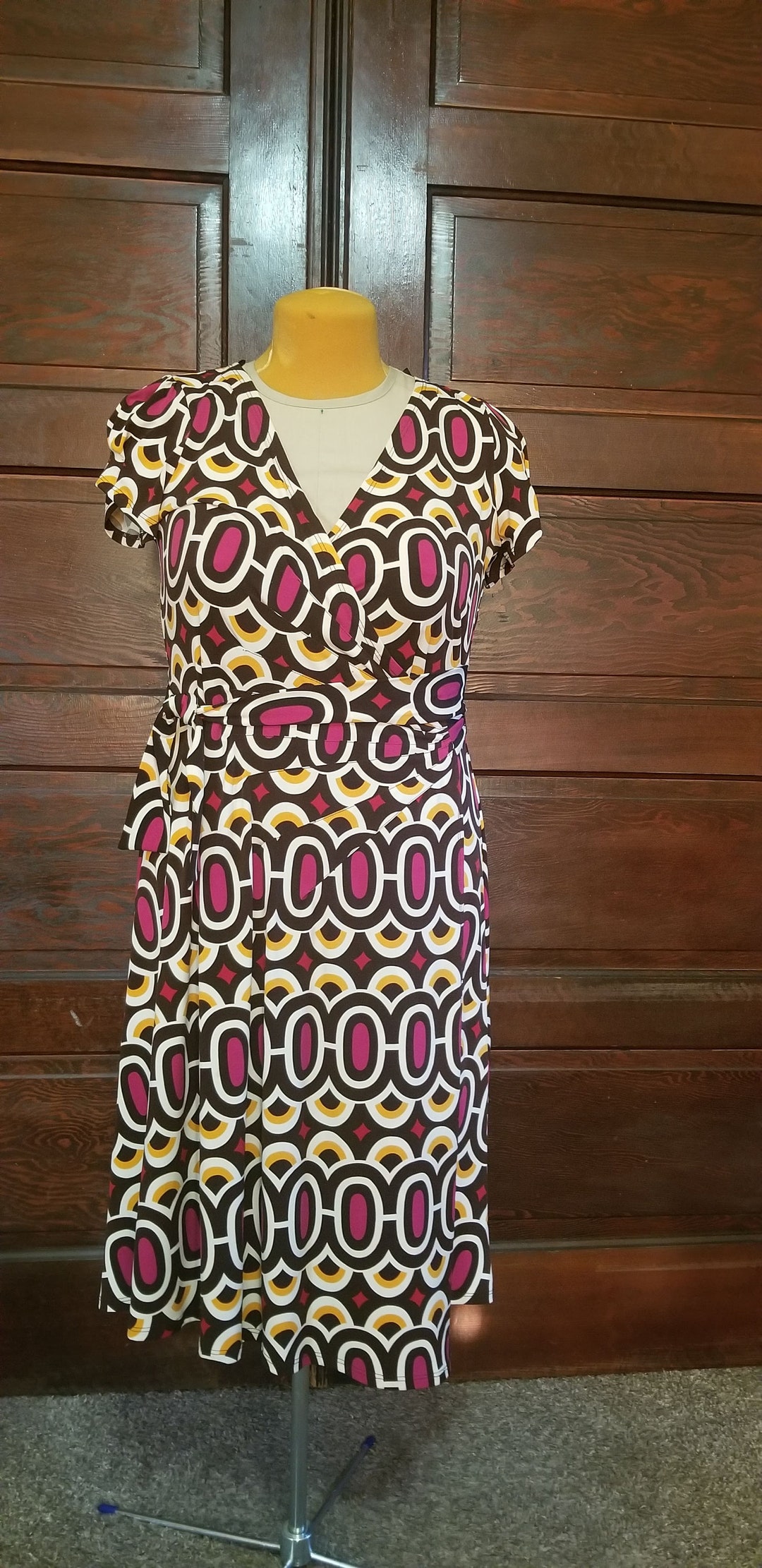 Bisou Bisou Michele Bohbot Mod Print Wrap Dress - Etsy