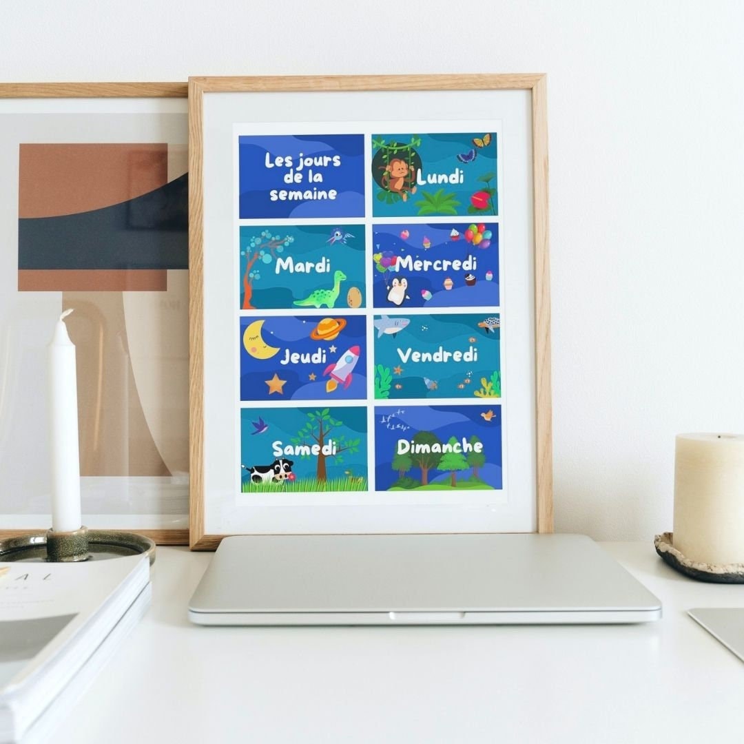 Apprendre Les Jours De La Semaine Poster à Imprimer Pour Décorer La