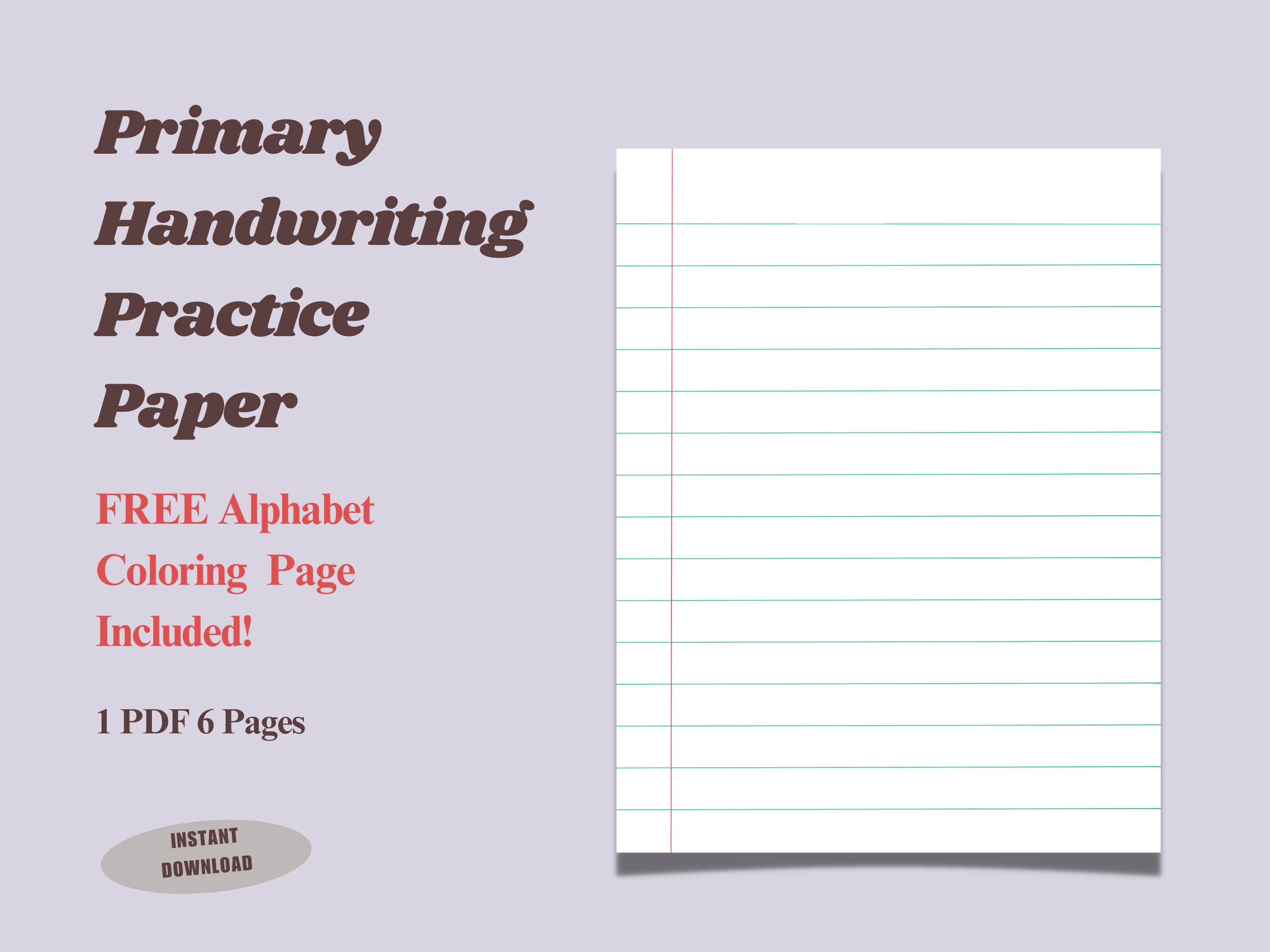 Handwriting Paper: Printable Handwriting Paper for Kids/ - Etsy