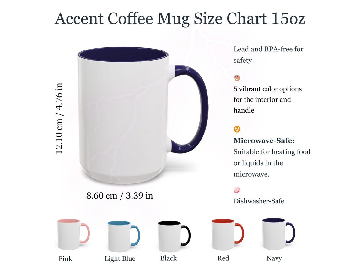 Accent Coffee Mug Size Guide - 15 Oz Mug Size Chart, Size Chart for ...