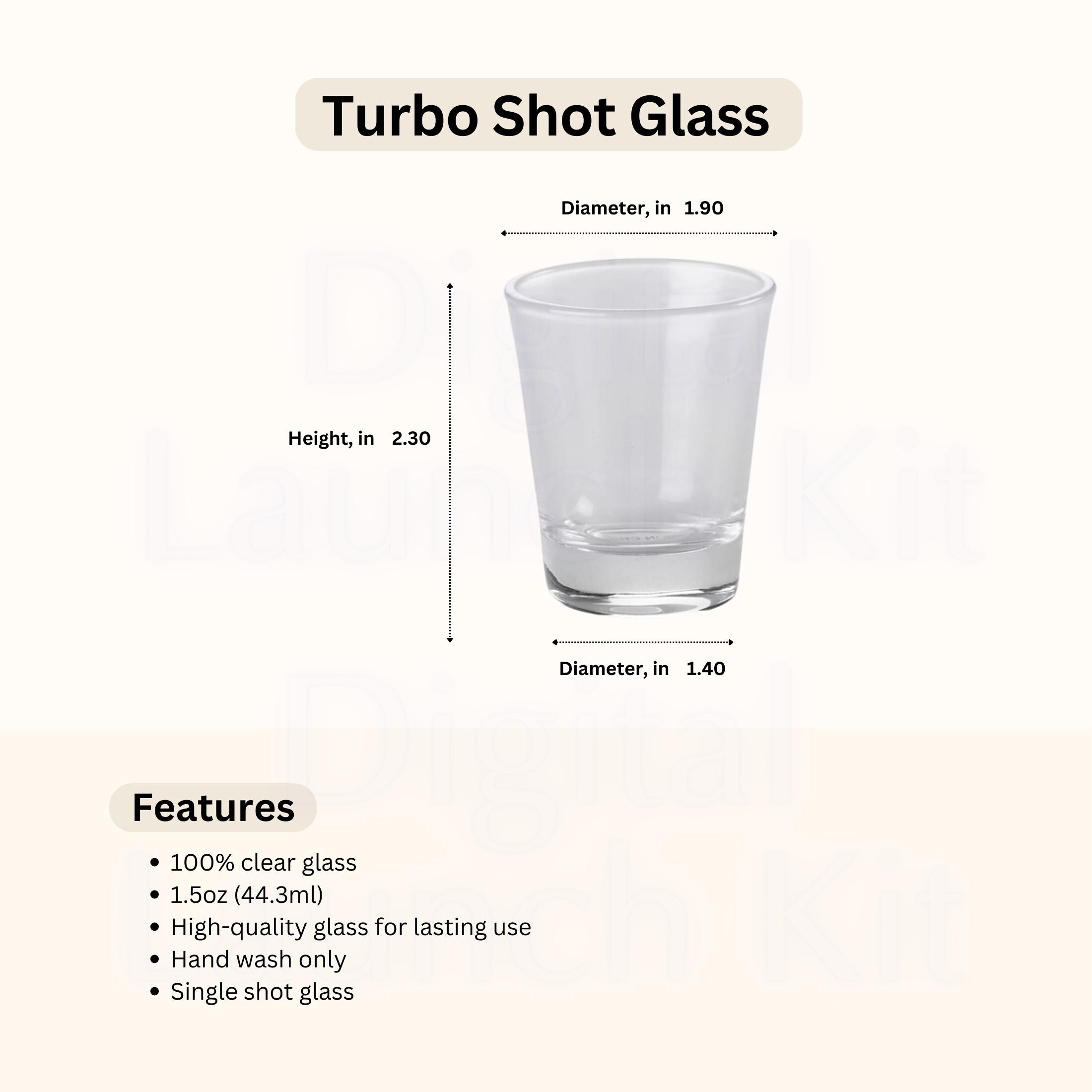 Custom Shot Glass I Turbo Shot Glass I Shot Glass I Size Guide Turbo ...