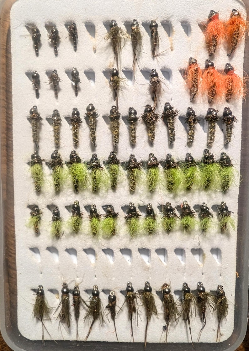 Bead Head Nymph Box - Deluxe - Caddis, Zebra Midge, Pheasant Tail, Scud ...