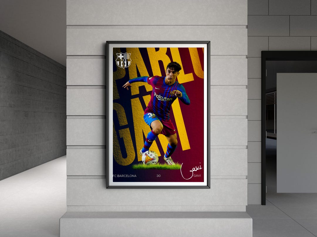 Pablo Gavi Barcelona Digital Poster Download - Etsy