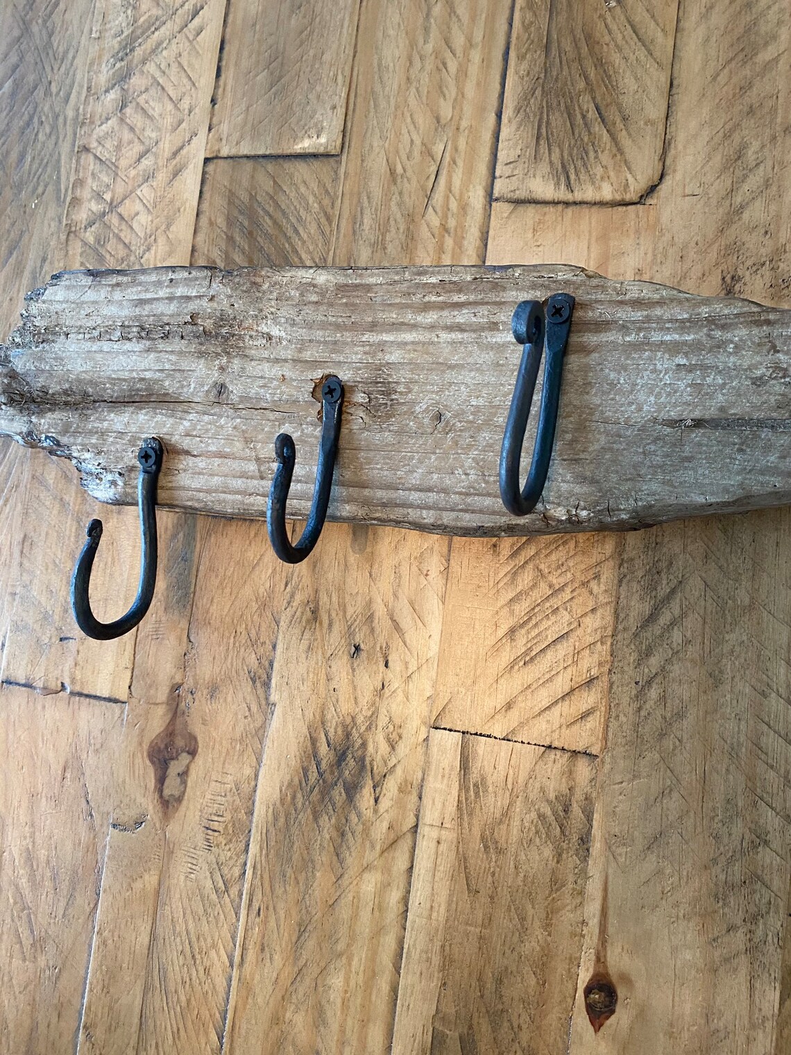 3 Colonial Style Steel J-hooks - Hand Forged Hook - Steel Coat Hooks ...