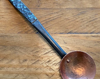 Copper and Steel Coffee Scoop Real Forged Coffee Spoon Serving Spoon ...