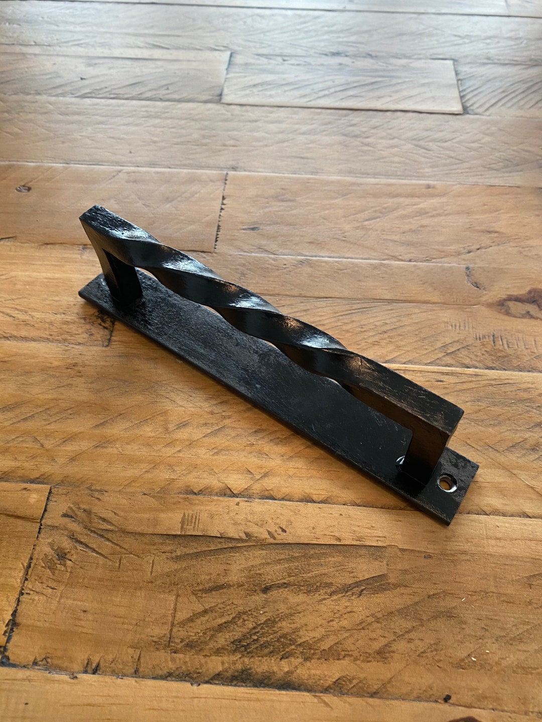 Forged Steel Twisted Handle Twist Iron Door Pull Cabinet, Drawer Rustic ...