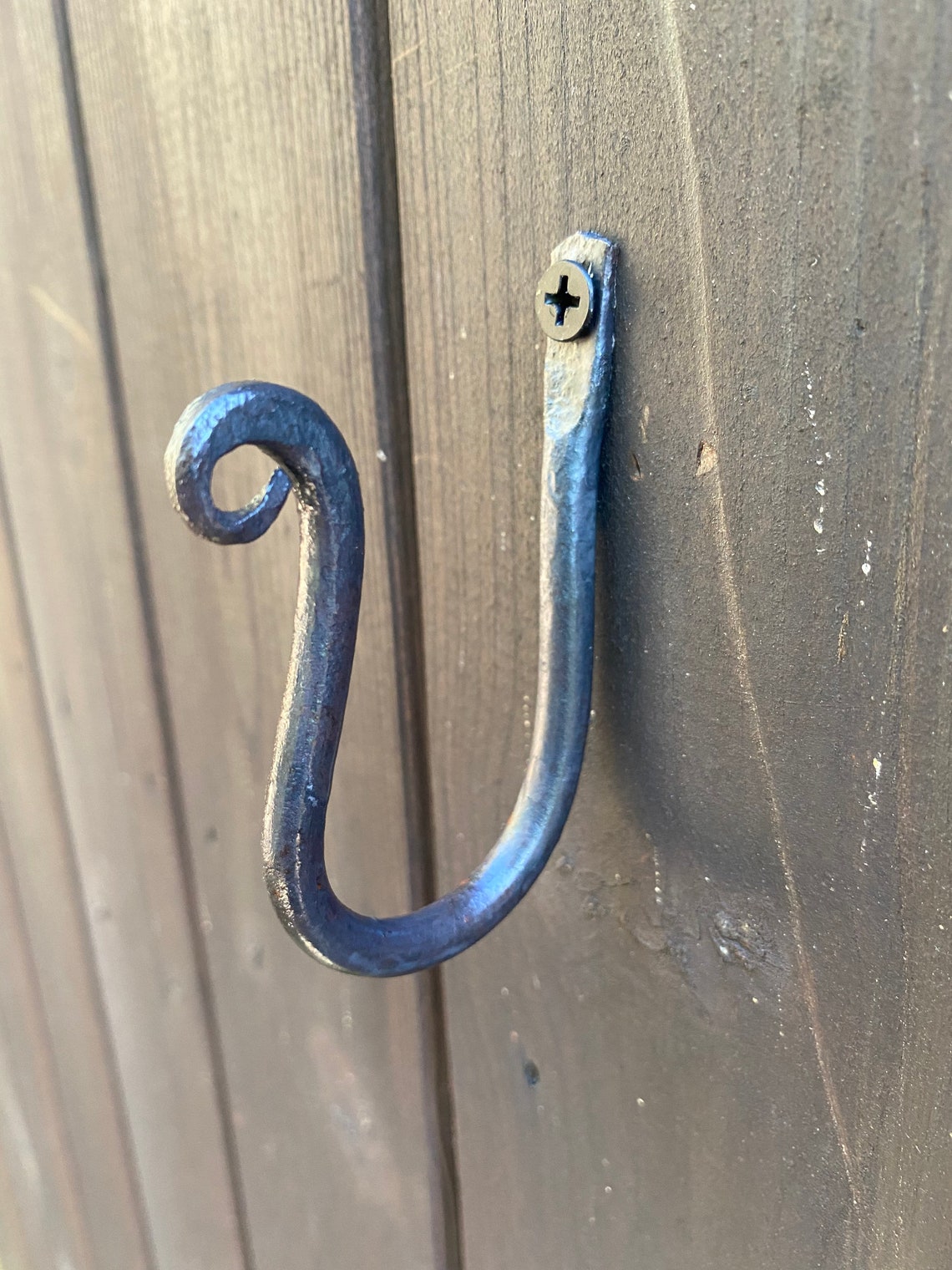 3 Colonial Style Steel J-hooks - Hand Forged Hook - Steel Coat Hooks ...