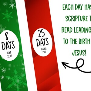Christmas Countdown Chain, Christmas Scripture Countdown, Christian Countdown Chain, Christian ...