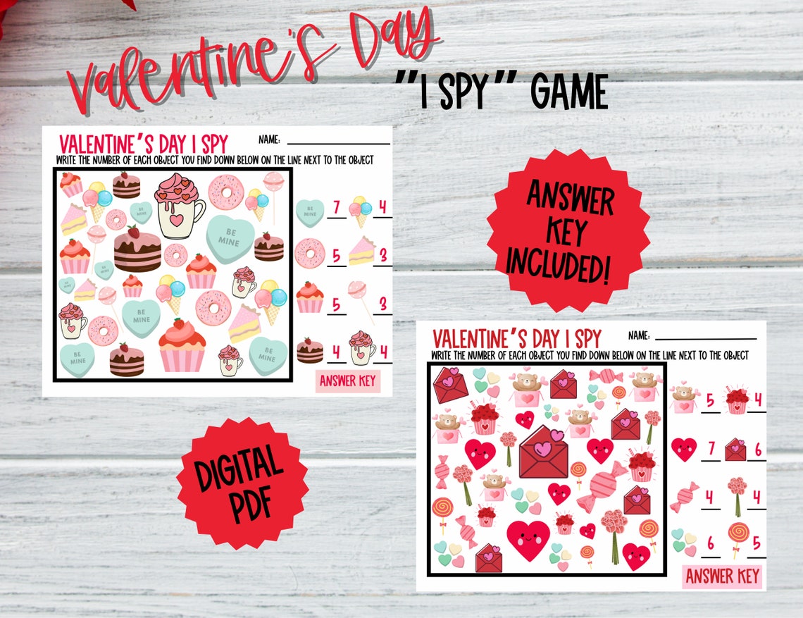 Valentine's Day I Spy, Valentine's Day Activity, Valentine's Day Kids ...