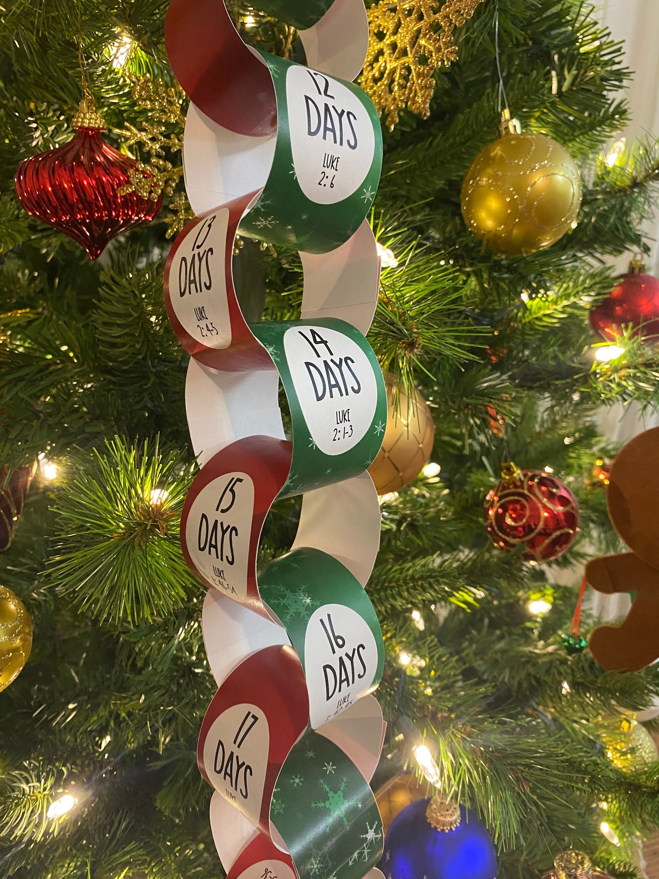 Christmas Countdown Chain, Christmas Scripture Countdown, Christian Countdown Chain, Christian ...