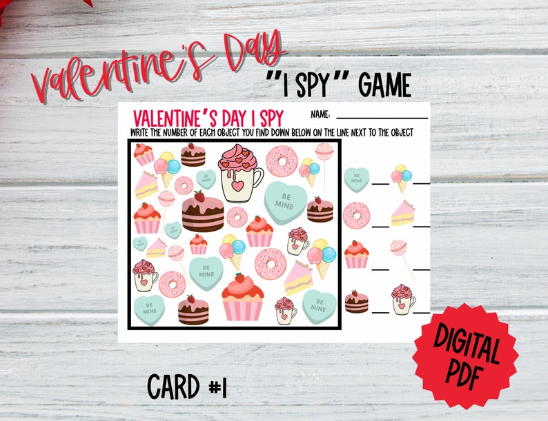 Valentine's Day I Spy, Valentine's Day Activity, Valentine's Day Kids ...