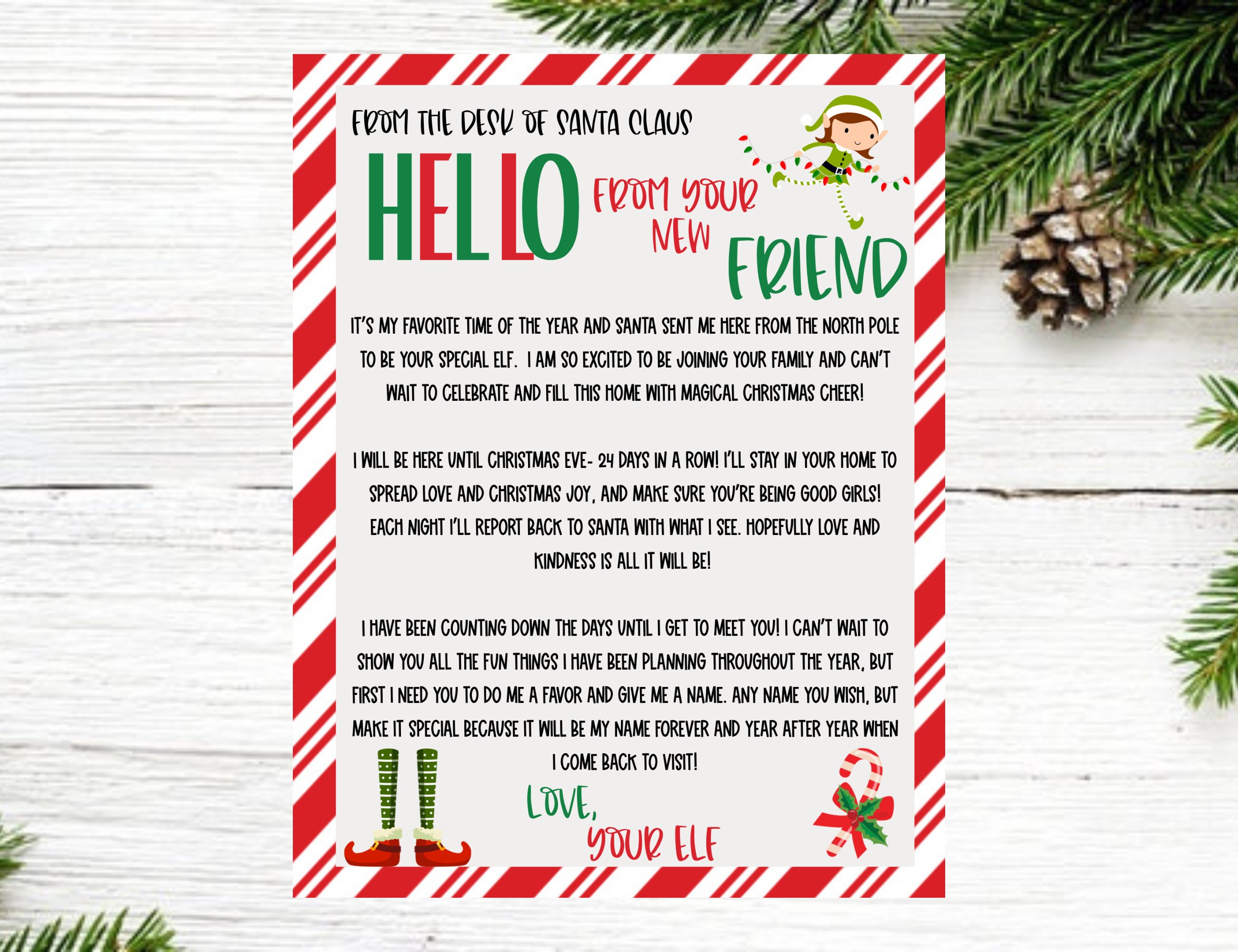 Elf Letter Set, Hello Letter From Elf, First Time New Elf Letter, Good ...