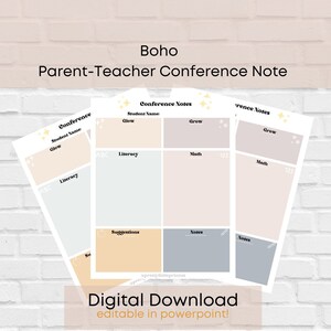 Boho Parent Teacher Conference Form| Digital Download | Edit in ...