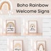 Boho Rainbow Welcome Signs Set of 4 Class Decor Classroom Decor Rainbow ...