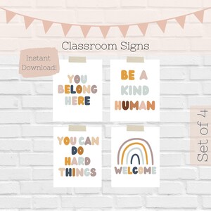 Classroom You Belong Here Signs Affirmation Station Classroom Decor ...