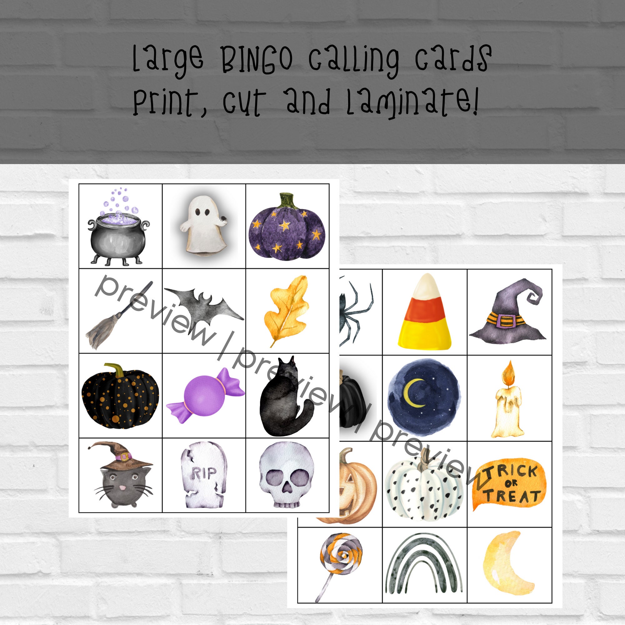 Halloween Themed Bingo Cards | Instant Download | Halloween Bingo ...