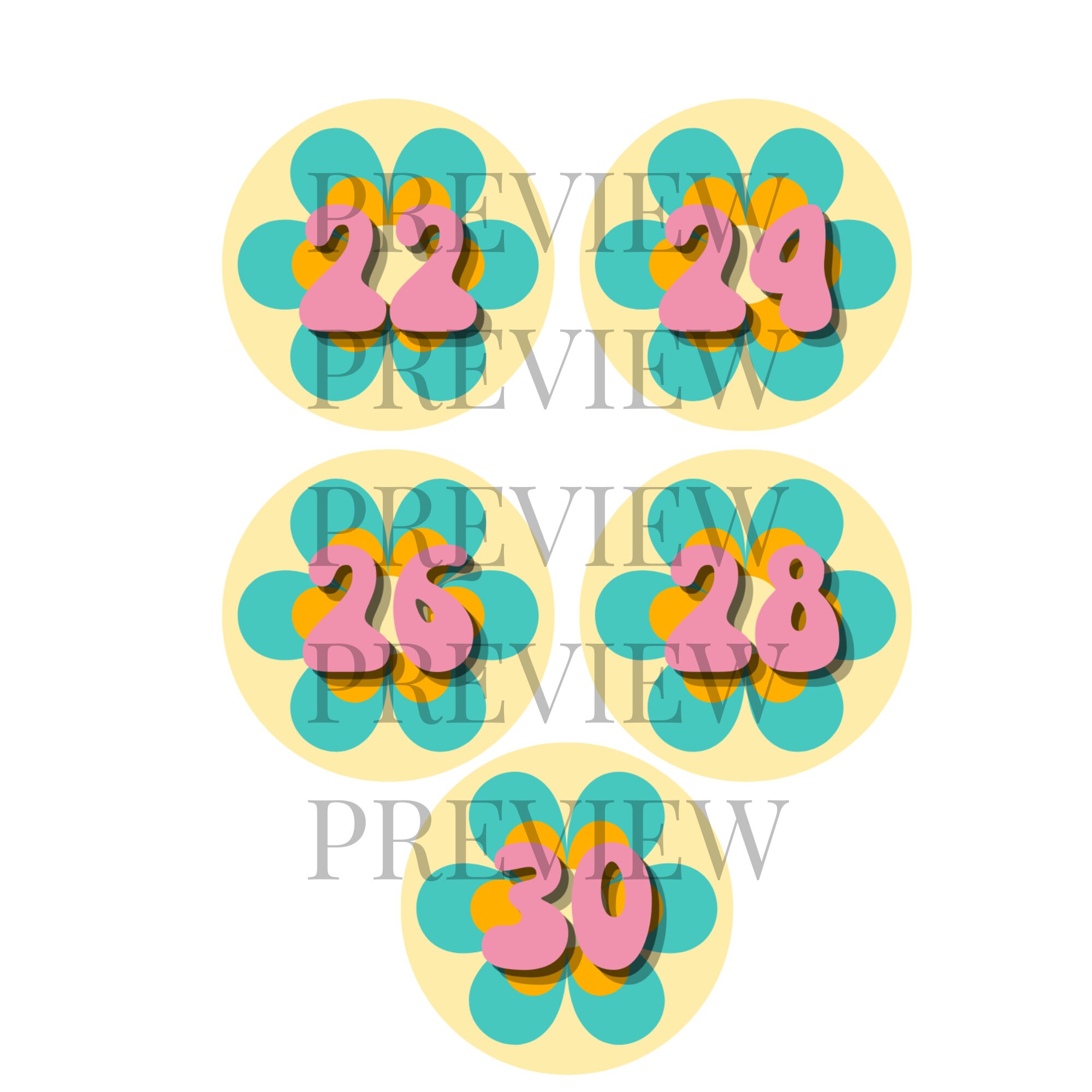 Groovy Retro Daily Lunch Count System | Digital Download | Back to ...