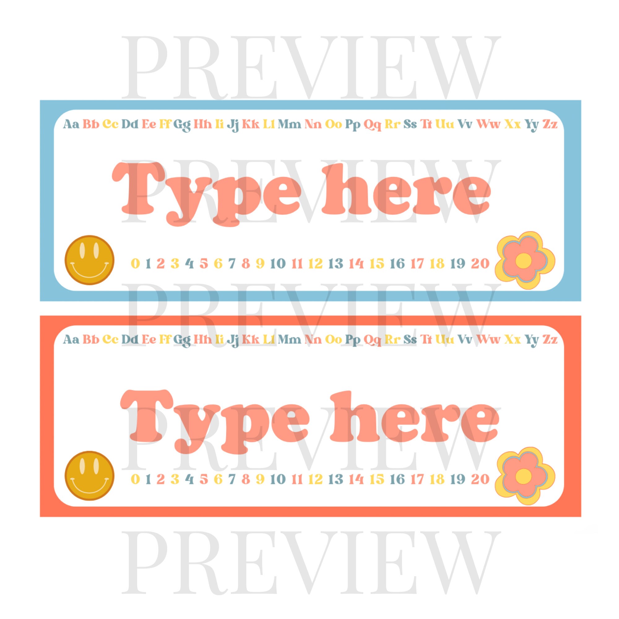 Groovy Boho Name Tags Editable in Powerpoint Class Decor Back to School ...