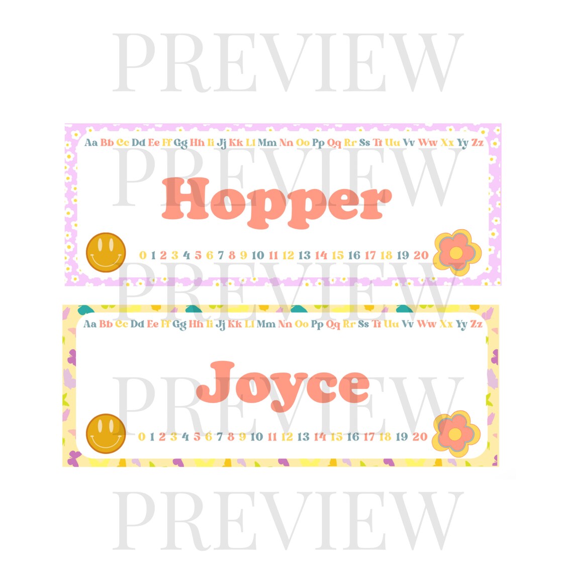 Groovy Boho Name Tags Editable in Powerpoint Class Decor Back to School ...