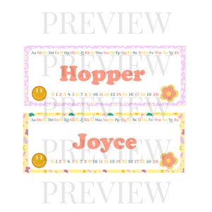 Groovy Boho Name Tags Editable in Powerpoint Class Decor Back to School ...