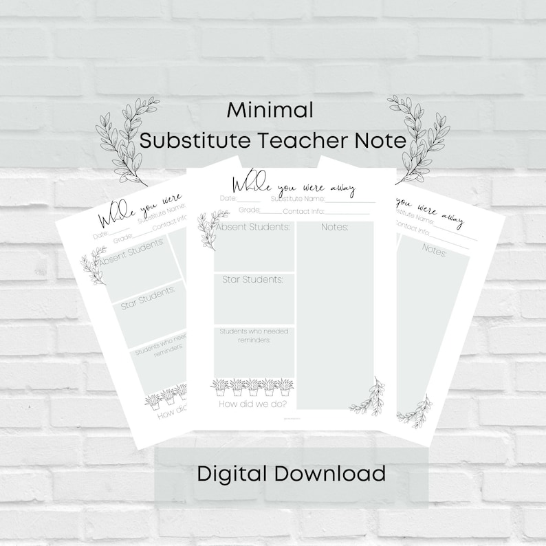 Minimal Plant Substitute Feedback Form Digital Download - Etsy