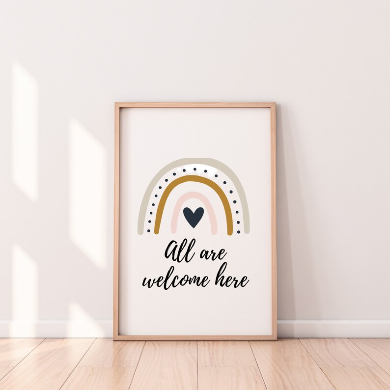 Boho Rainbow Welcome Signs Set of 4 Class Decor Classroom - Etsy