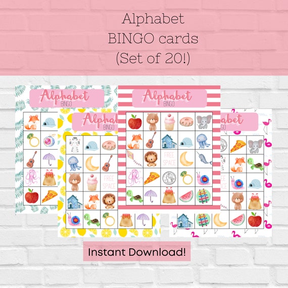 Alphabet Themed Bingo Cards Instant Download Back to - Etsy