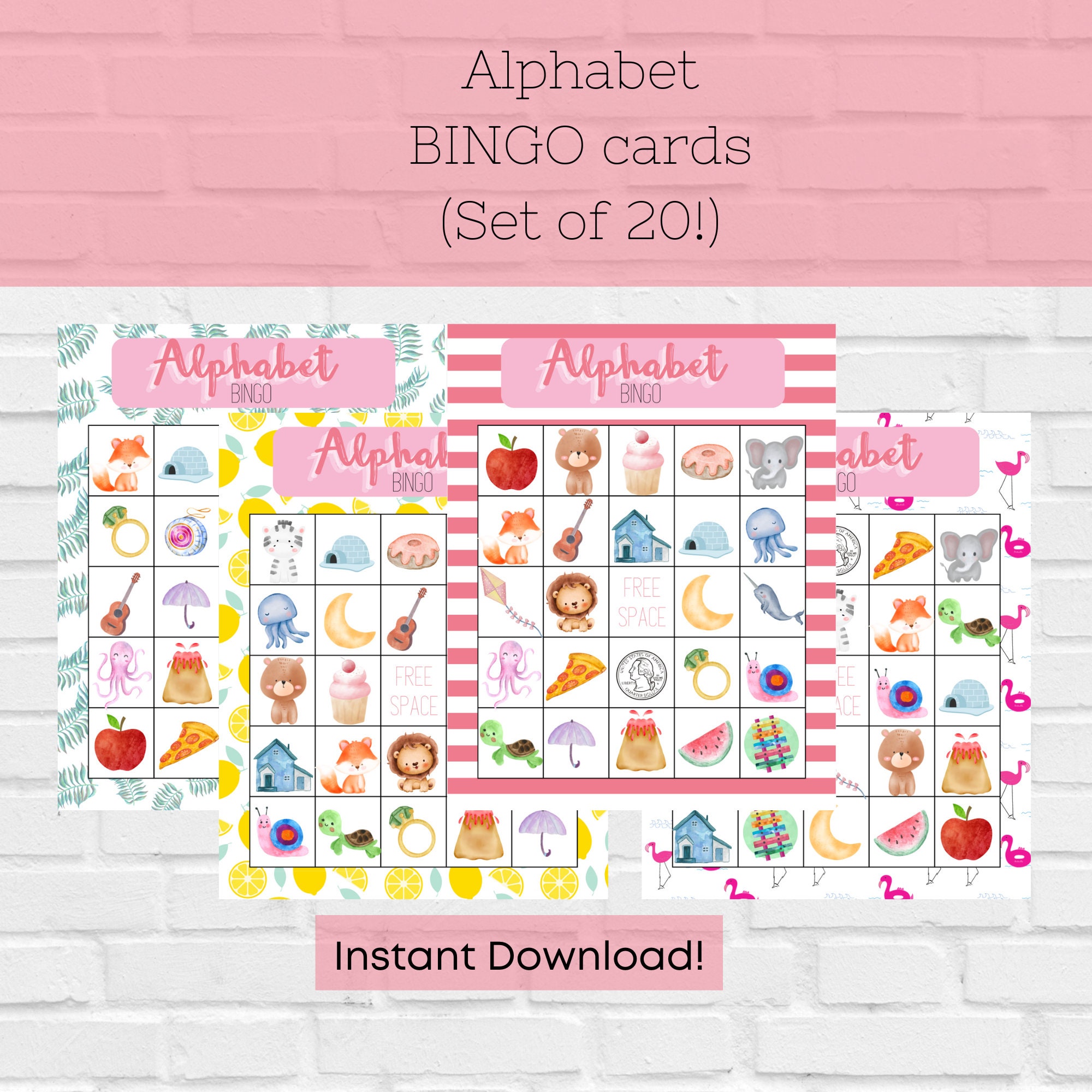 Alphabet Themed Bingo Cards | Instant Download | Back to School Bingo ...