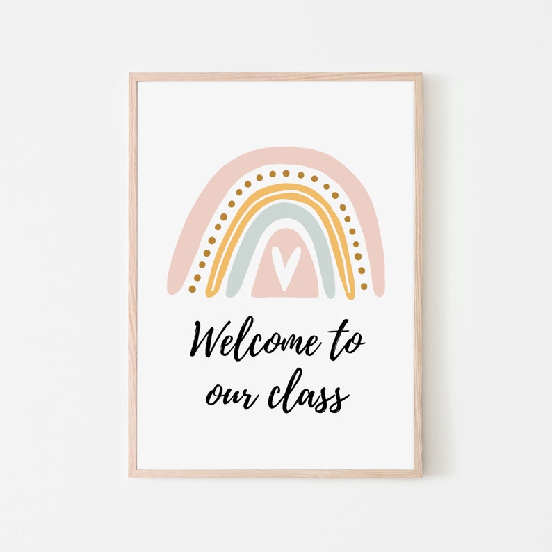 Boho Rainbow Welcome Signs Set of 4 Class Decor Classroom - Etsy