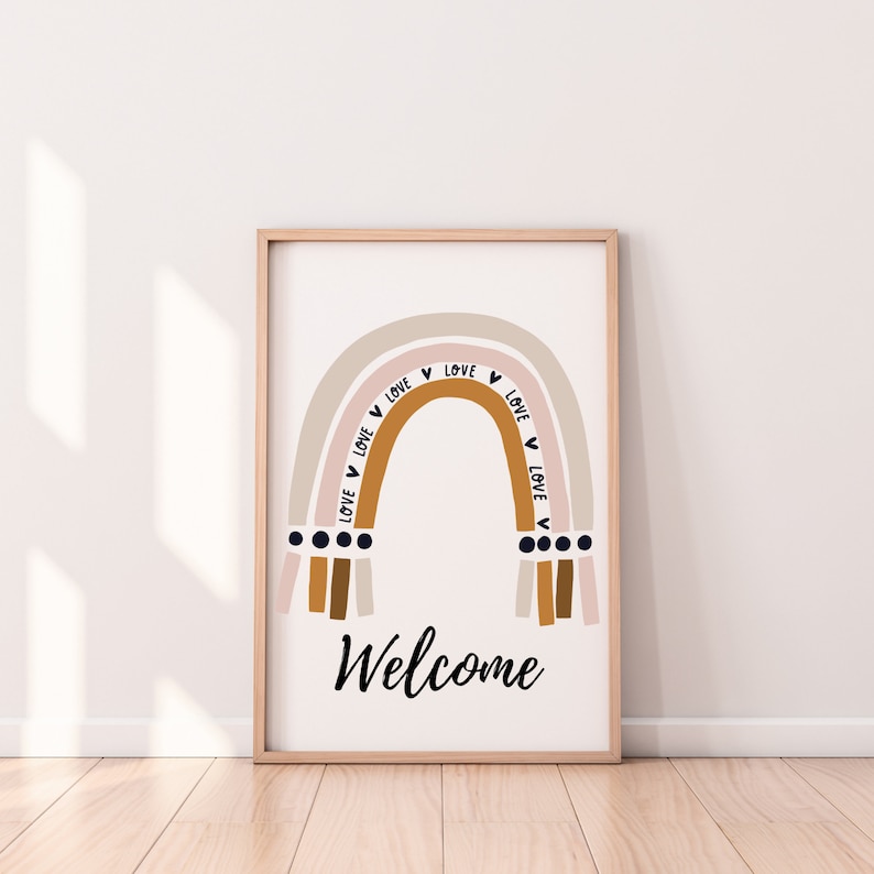 Boho Rainbow Welcome Signs Set of 4 Class Decor Classroom - Etsy