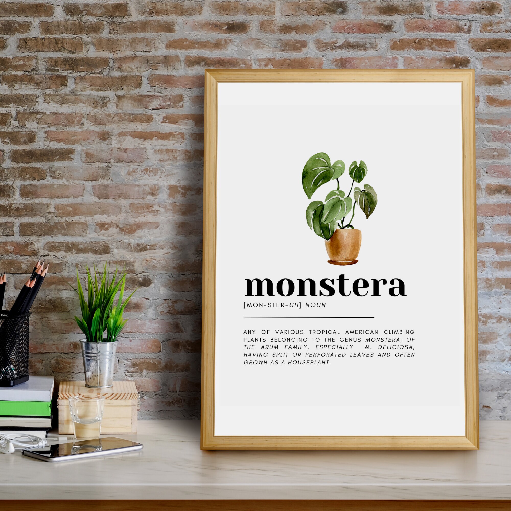 Monstera Definition Print Plant Decor Idea Christmas Gift Idea Monstera ...