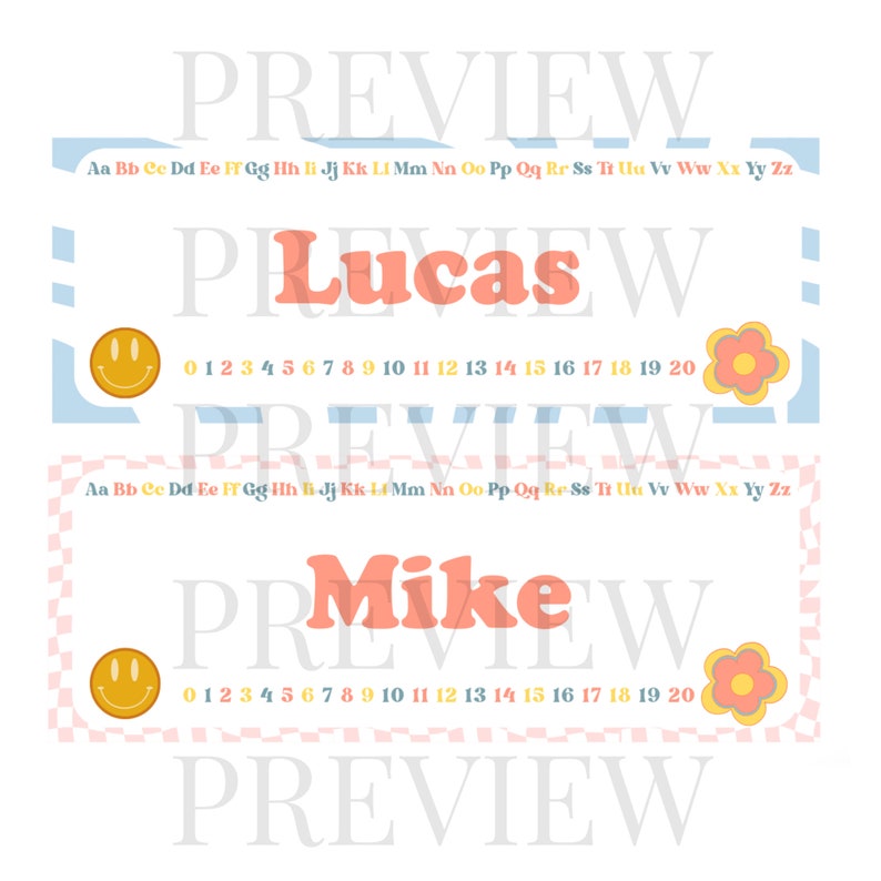 Groovy Boho Name Tags Editable in Powerpoint Class Decor Back to School ...