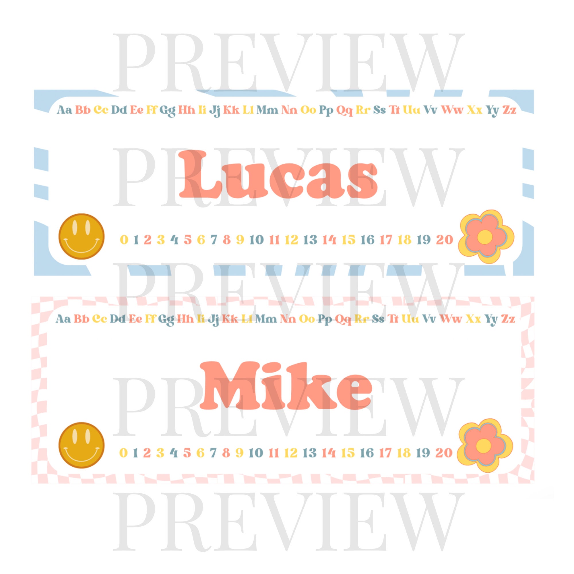 Groovy Boho Name Tags Editable in Powerpoint Class Decor Back to School ...