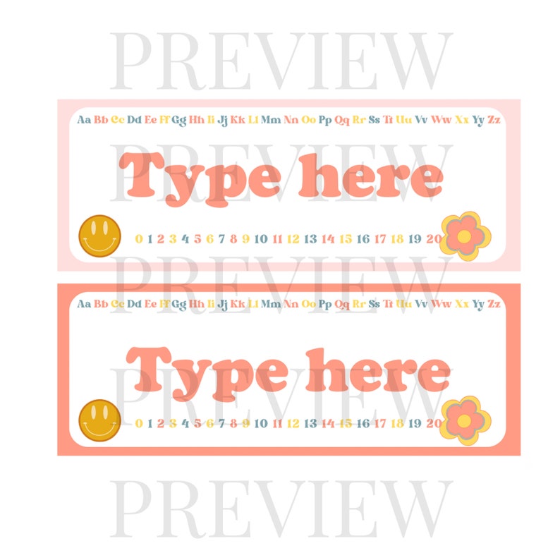 Groovy Boho Name Tags Editable in Powerpoint Class Decor Back to School ...