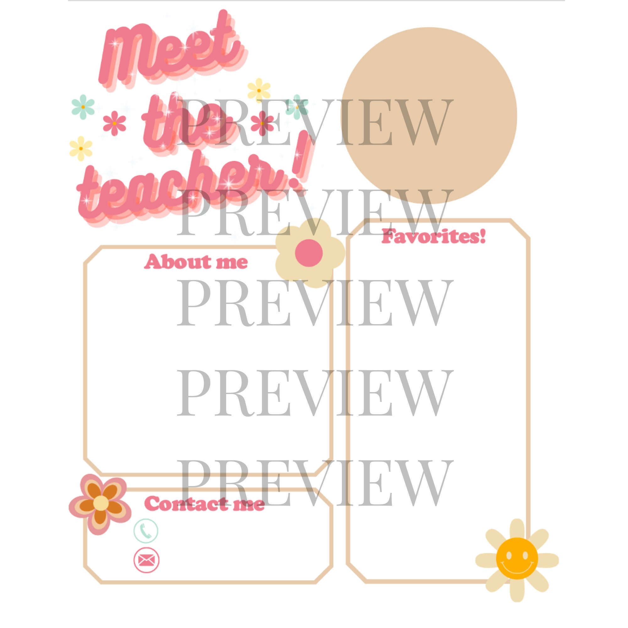 Groovy Retro Meet the Teacher Form | Digital Download | Back to School ...