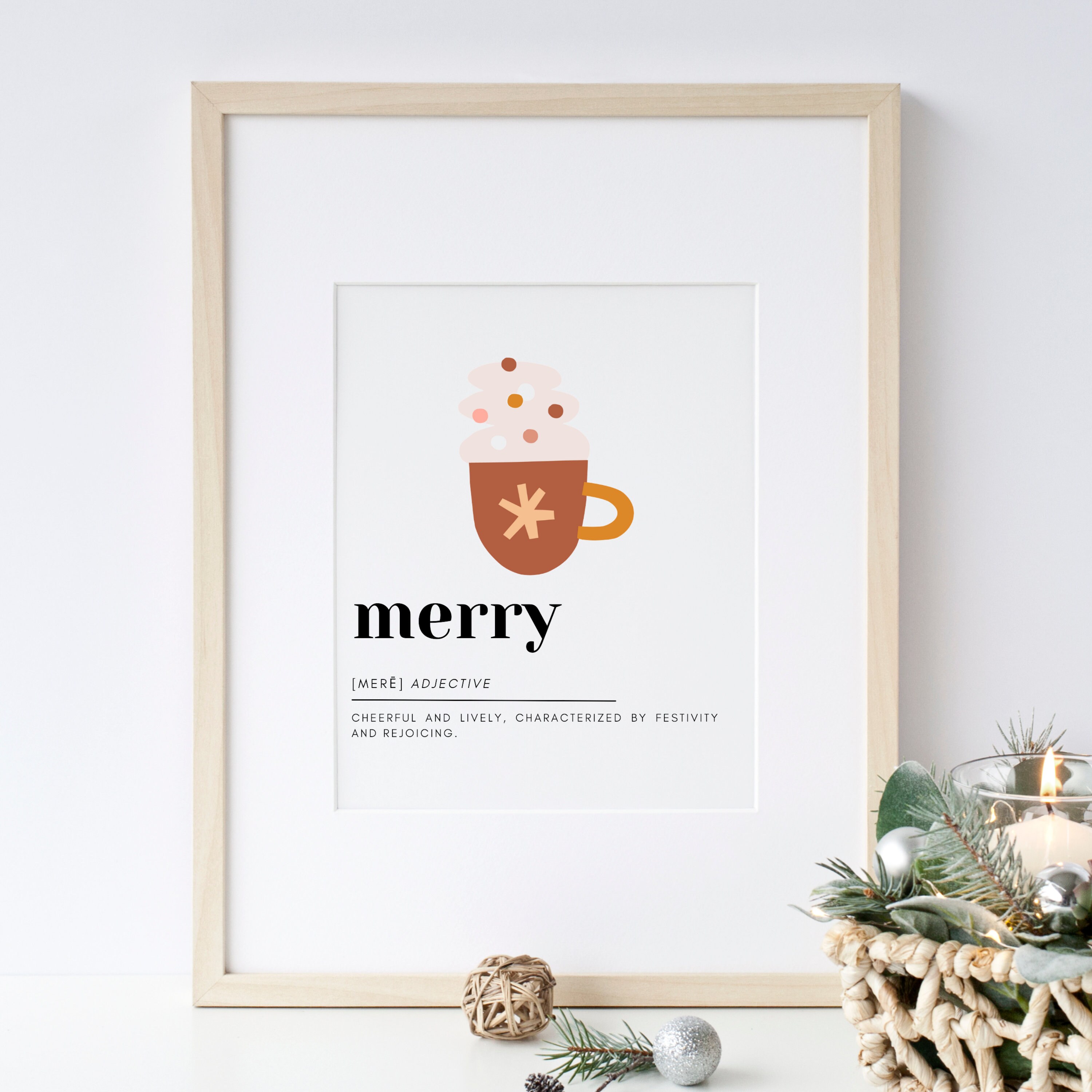 Merry Definition Christmas Decor Instant Digital Download - Etsy