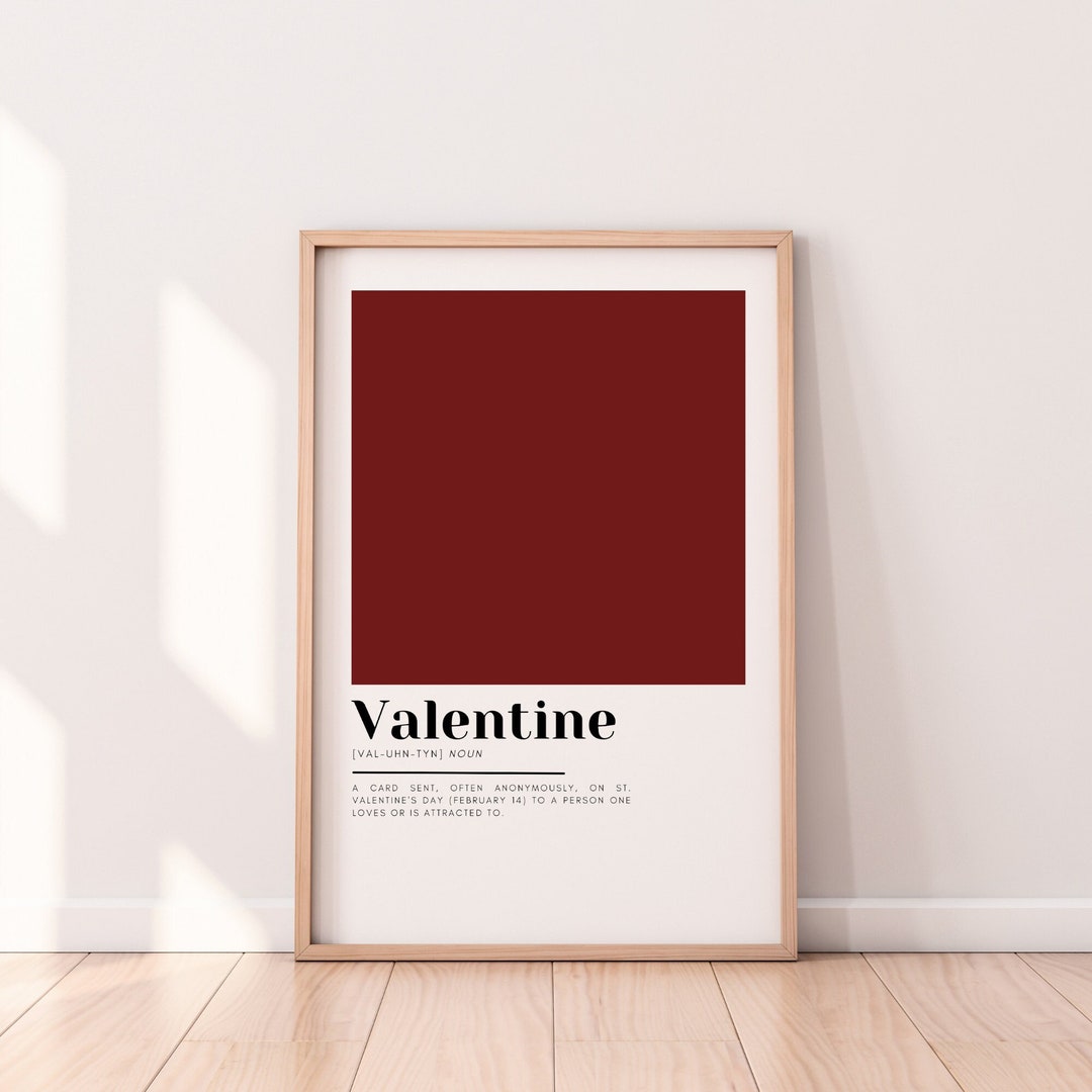Valentine Definition Print PANTONE Valentine's Print - Etsy