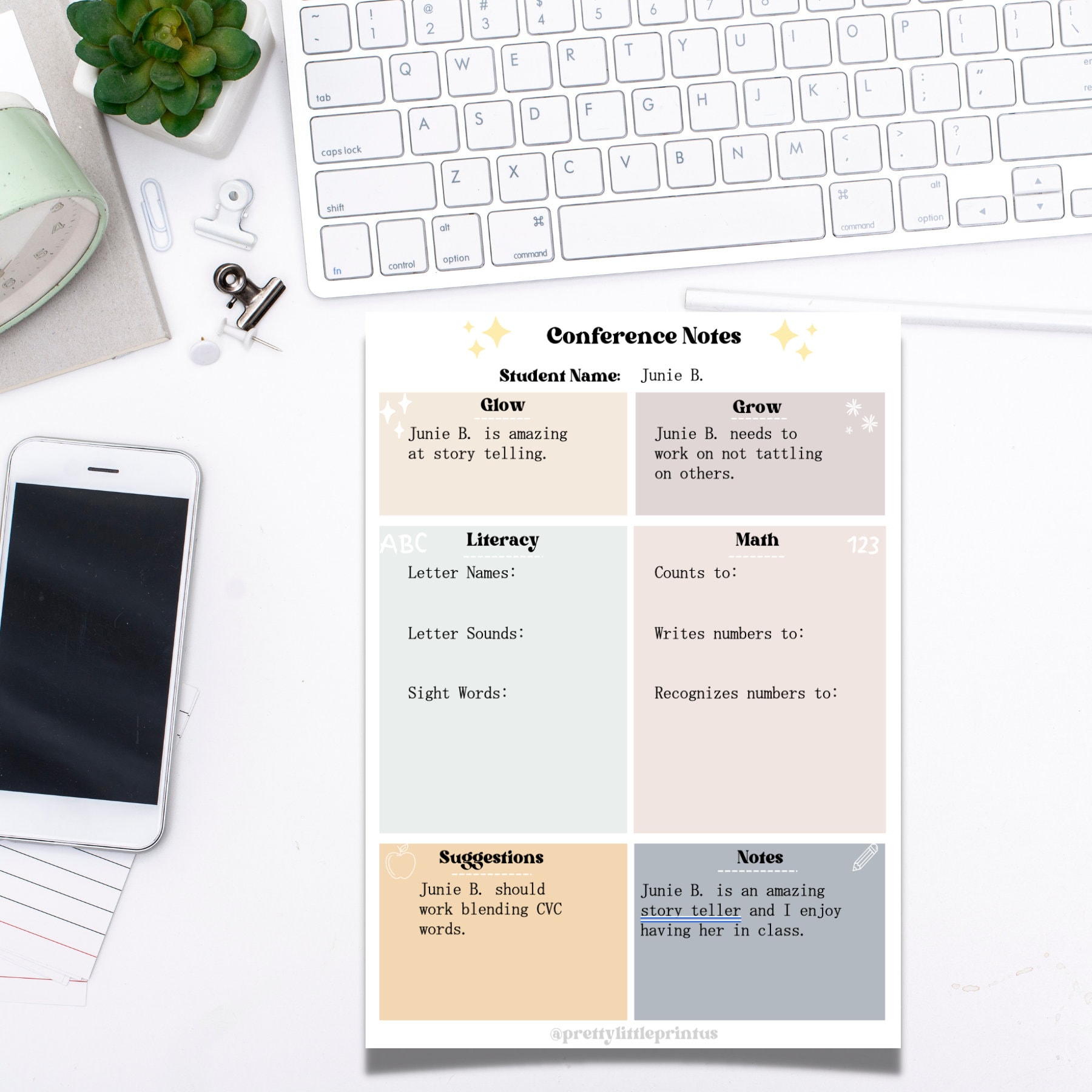 Boho Parent Teacher Conference Form| Digital Download | Edit in ...