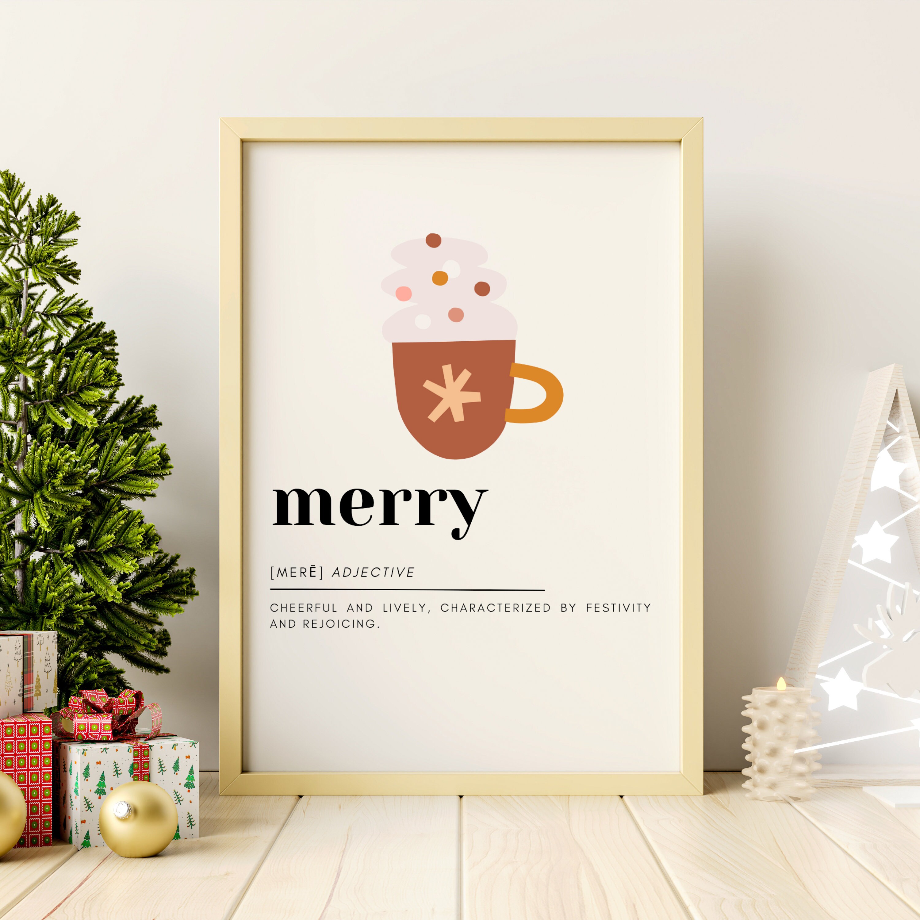 Merry Definition Christmas Decor Instant Digital Download - Etsy